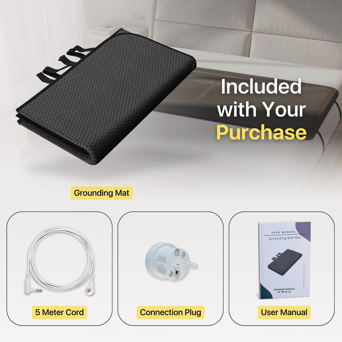 Grounding Bed Mat (Cord & Plug Included)