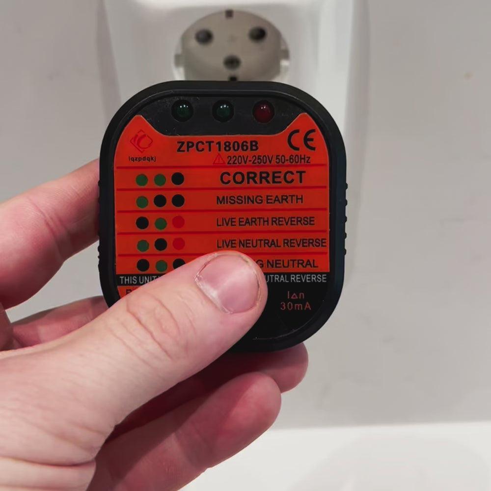 Grounding Socket Tester – Check if Your Outlet is Properly Grounded (EU)